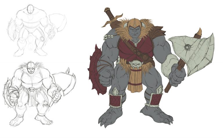 Learn to Draw and Paint an Ogre Concept in Manga Studio 5 / Clip Studio ...